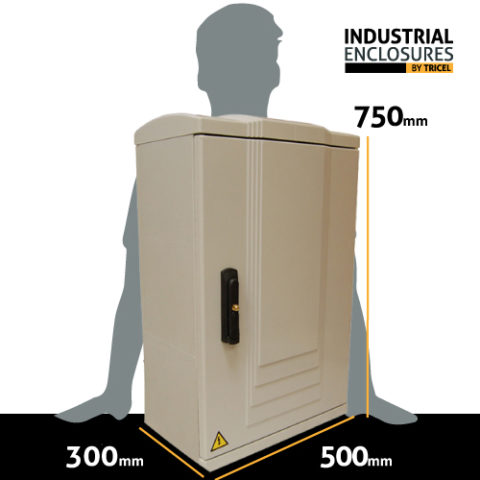 Electrical Enclosure IP43 Rated 750x500x300. GRP Industrial Enclosures
