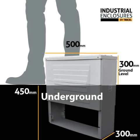 Plinth Electrical Enclosure 750x500x300 GRP Industrial Enclosures