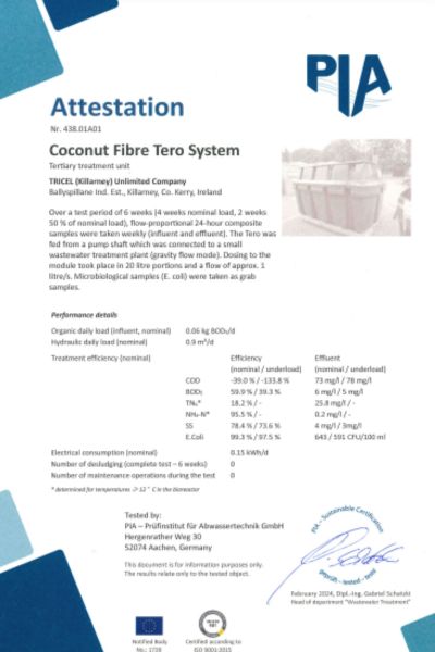 Tertiary Treatment of Wastewater - Tricel Tero